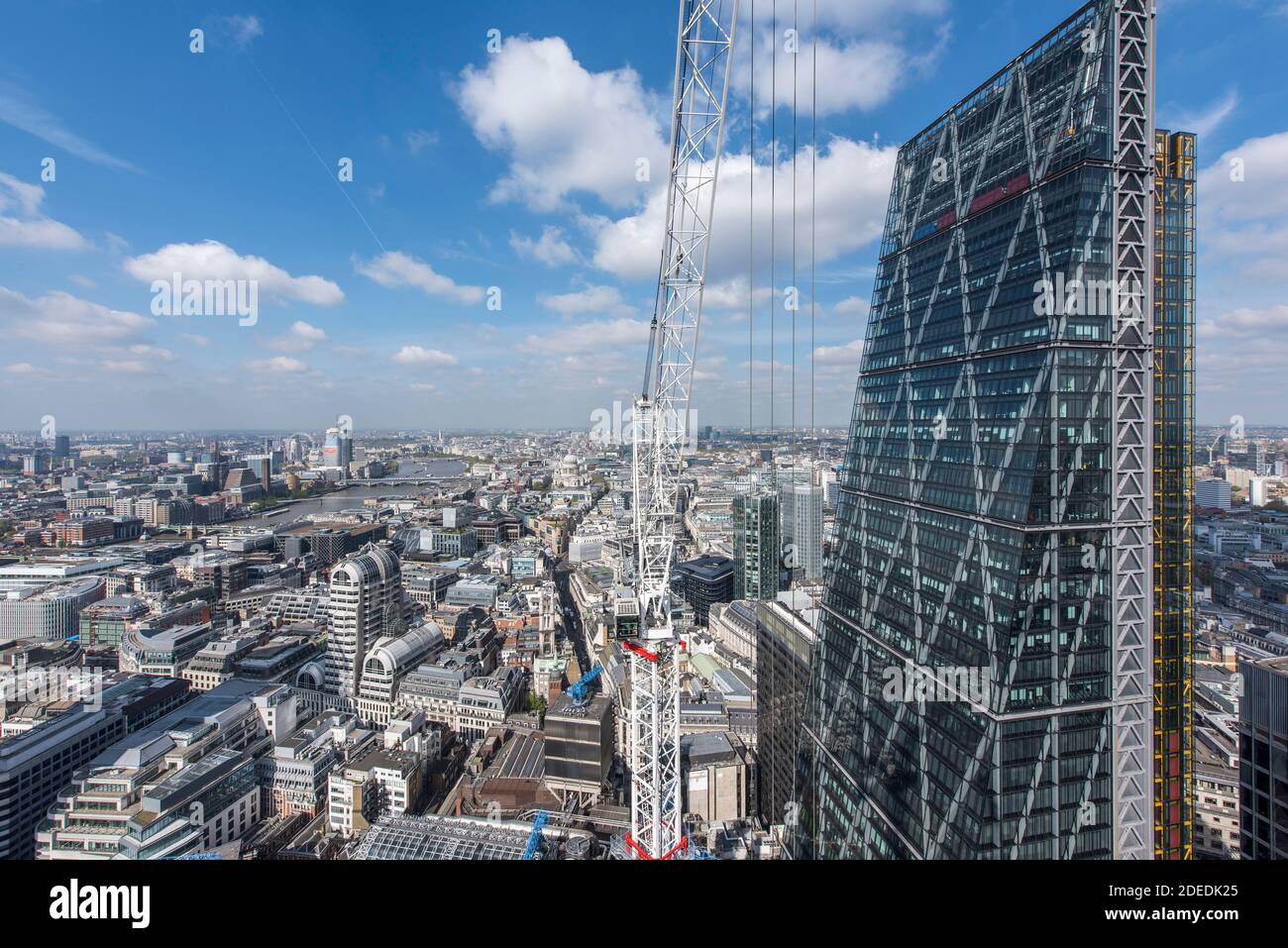 Elevated view of the top 30 storeys of the Leadenhall building, looking ...