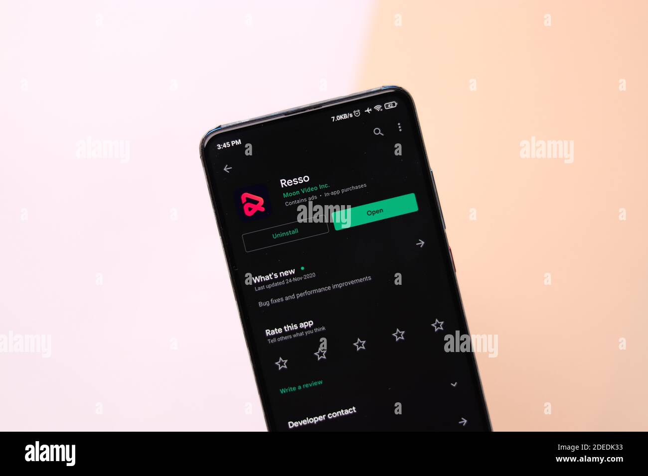 Assam, india - November 29, 2020 : Resso logo on phone screen stock ...