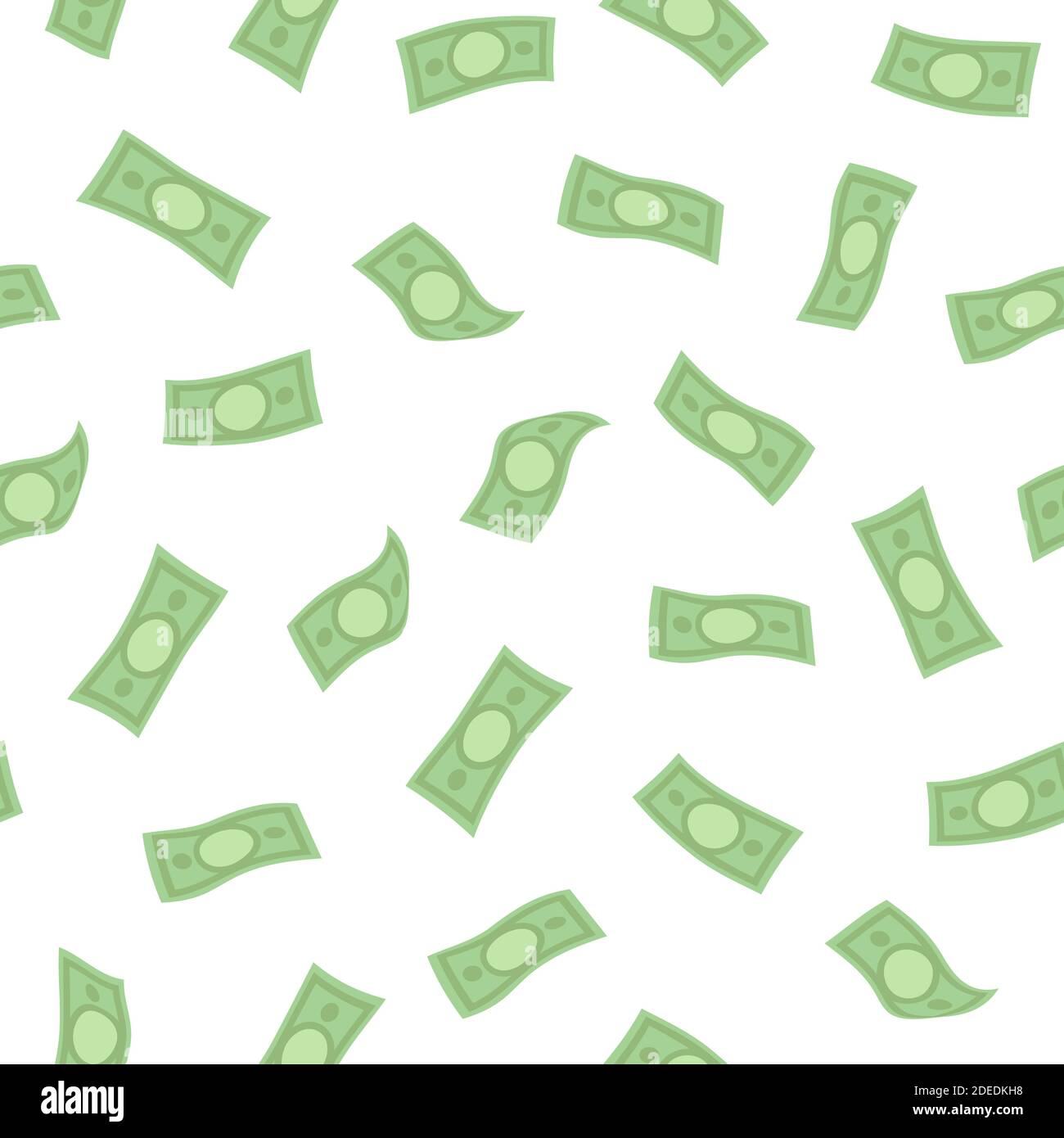 Money rain seamless pattern. Falling dollar banknotes on white ...