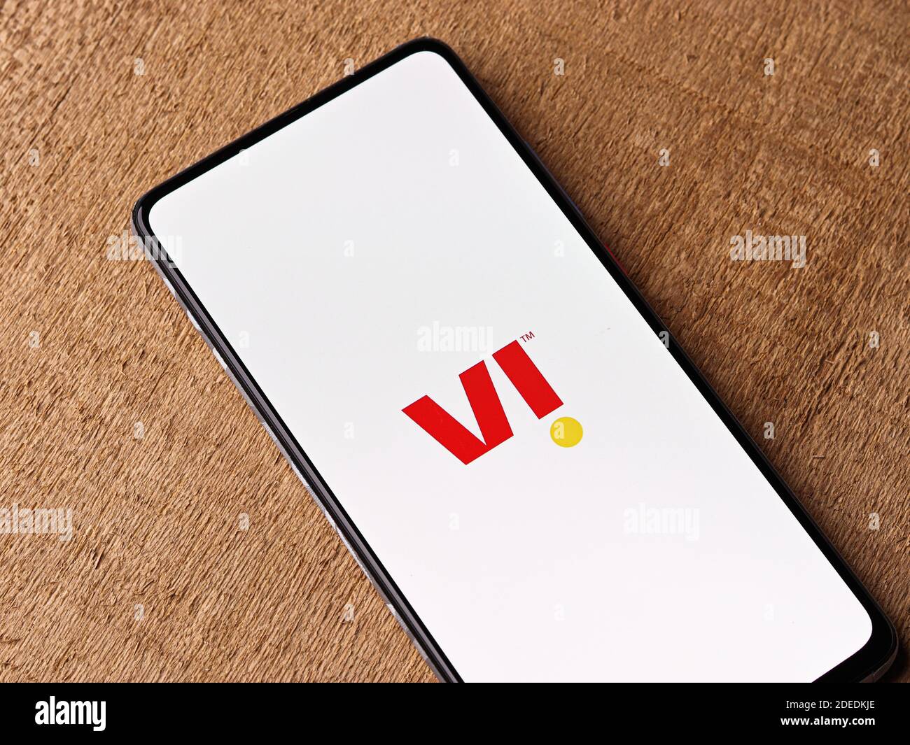 Assam, india - November 29, 2020 : Vi logo on phone screen stock image ...