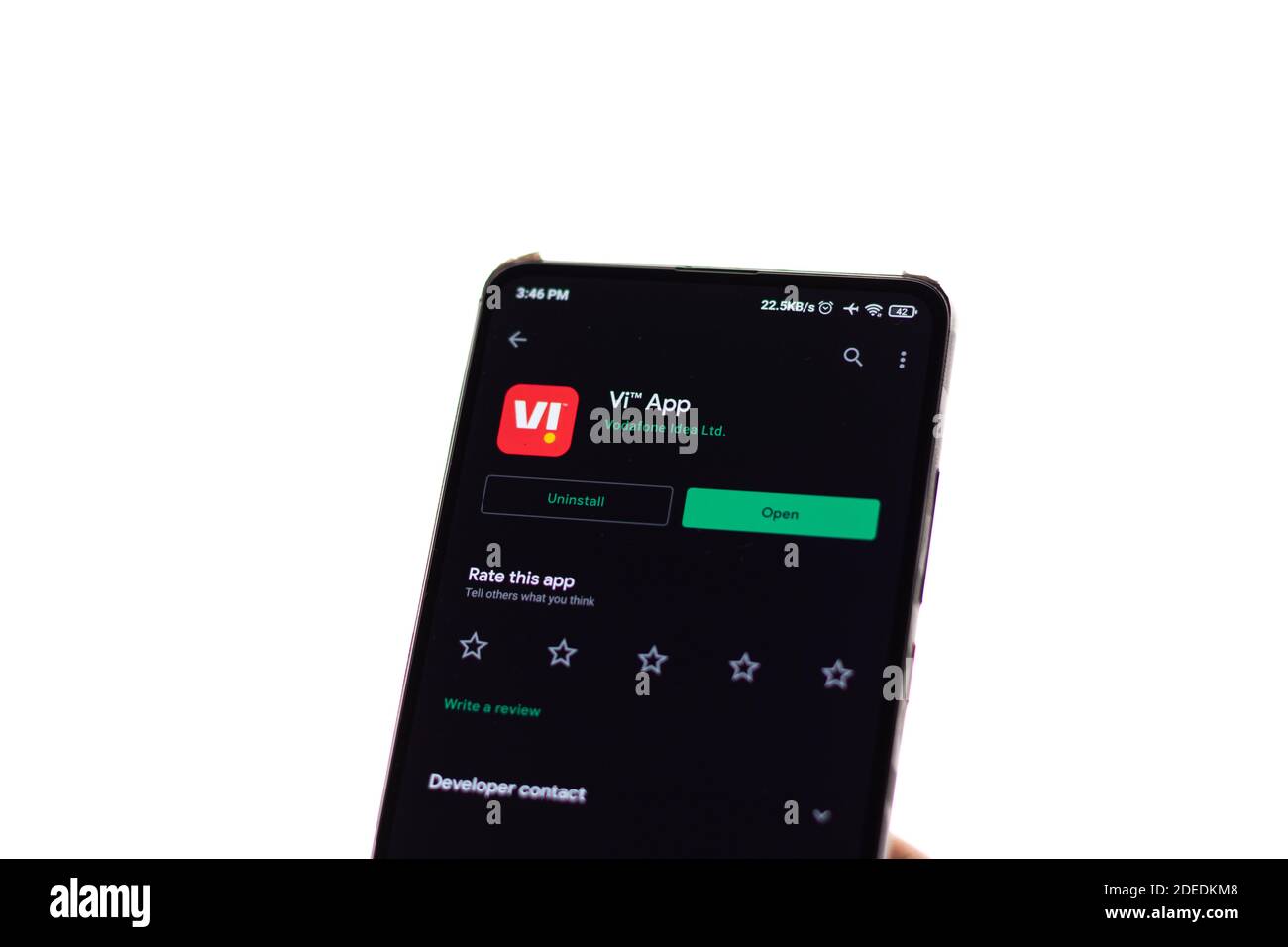 Assam, india - November 29, 2020 : Vi logo on phone screen stock image ...