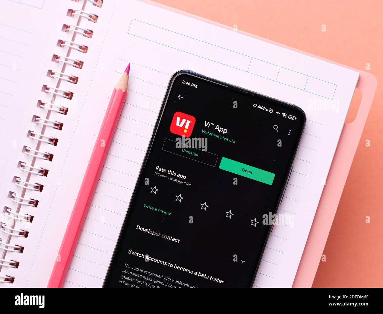 Assam, india - November 29, 2020 : Vi logo on phone screen stock image ...