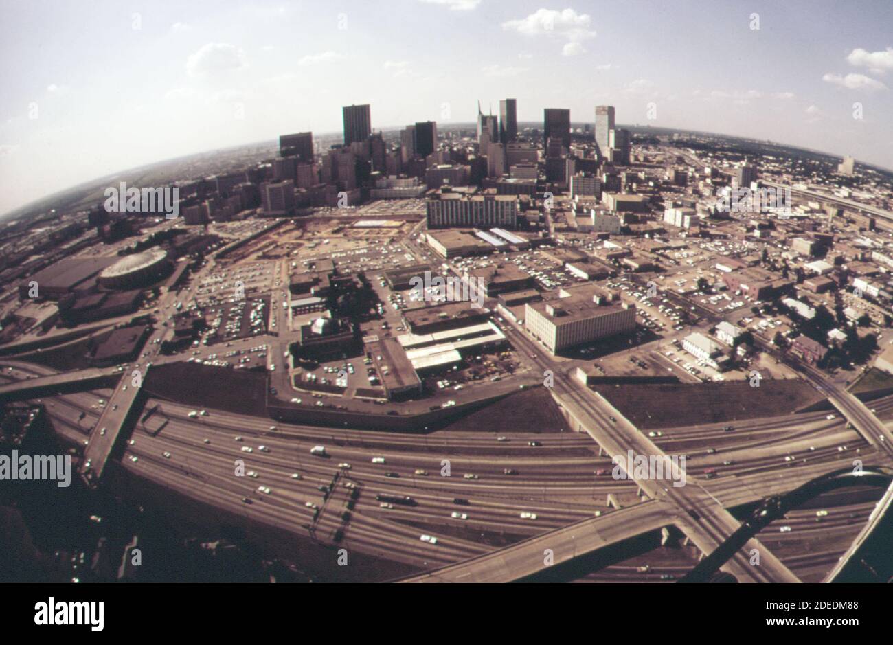 1970s Photo (1972) - Downtown Dallas and expressways Stock Photo - Alamy
