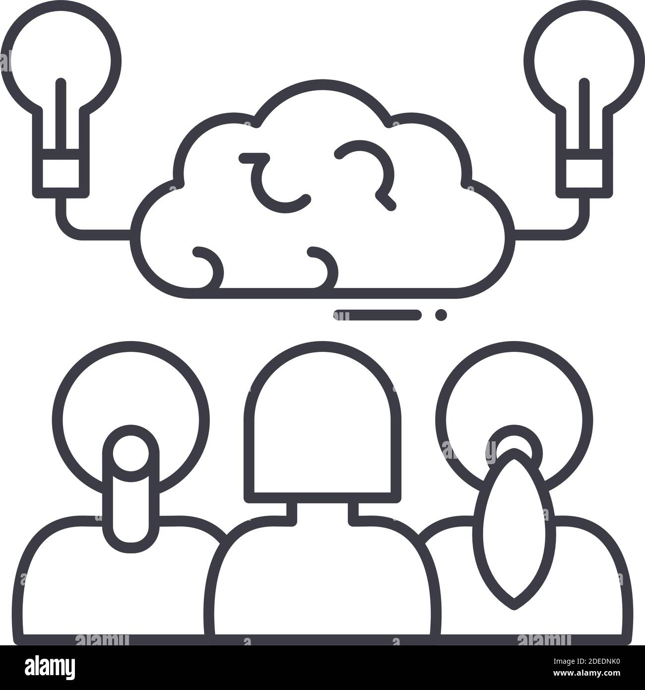 Idea Brainstorming Concept Icon Linear Isolated Illustration Thin Line Vector Web Design Sign