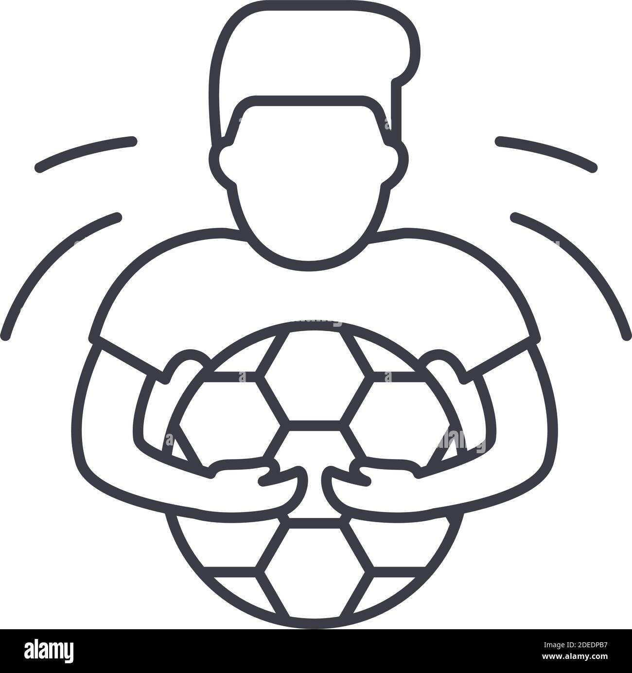 Goalkeeper icon, linear isolated illustration, thin line vector, web ...