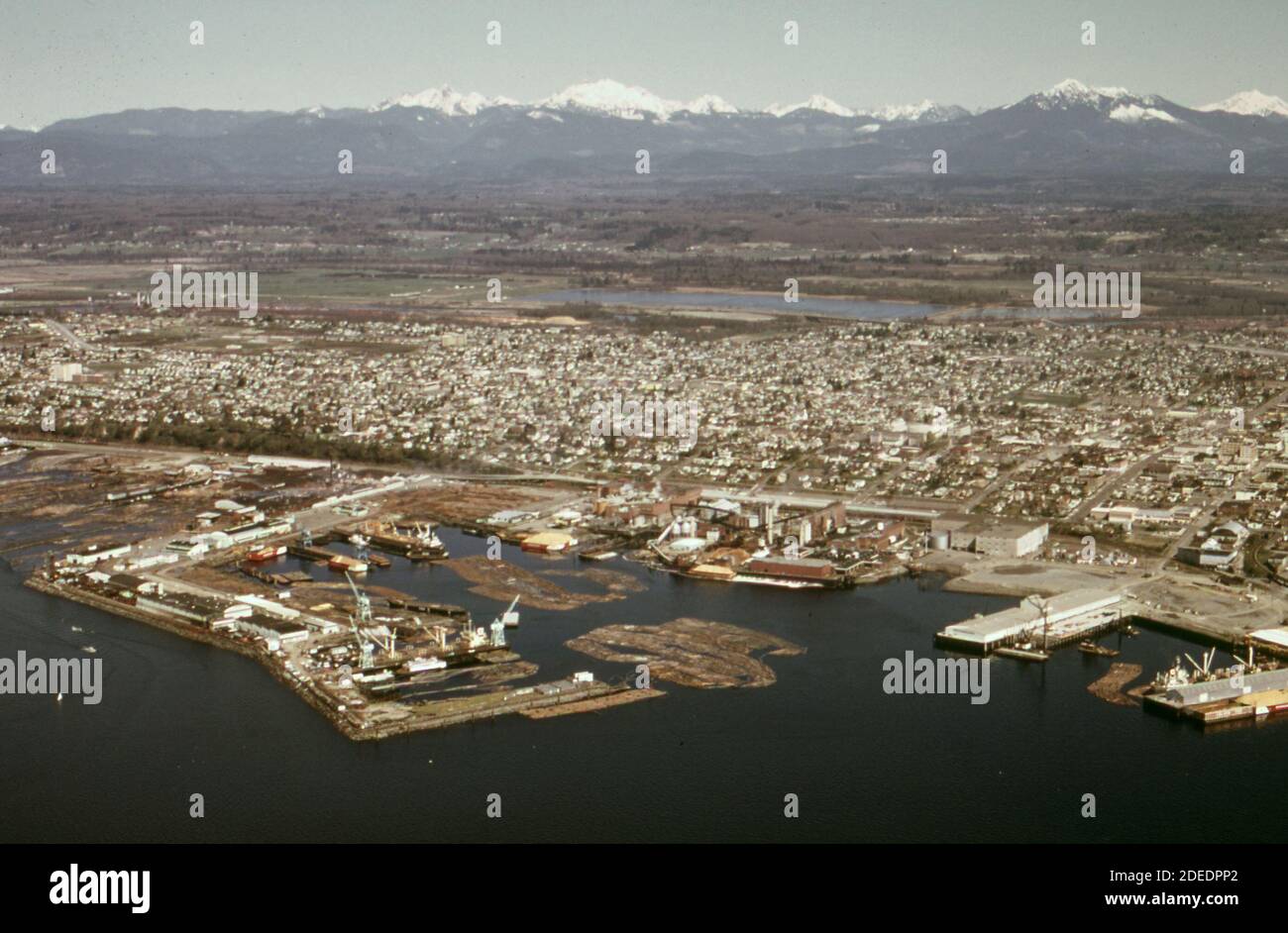 1970s Photo (1973) - Everett and its harbor on Puget Sound Stock Photo ...