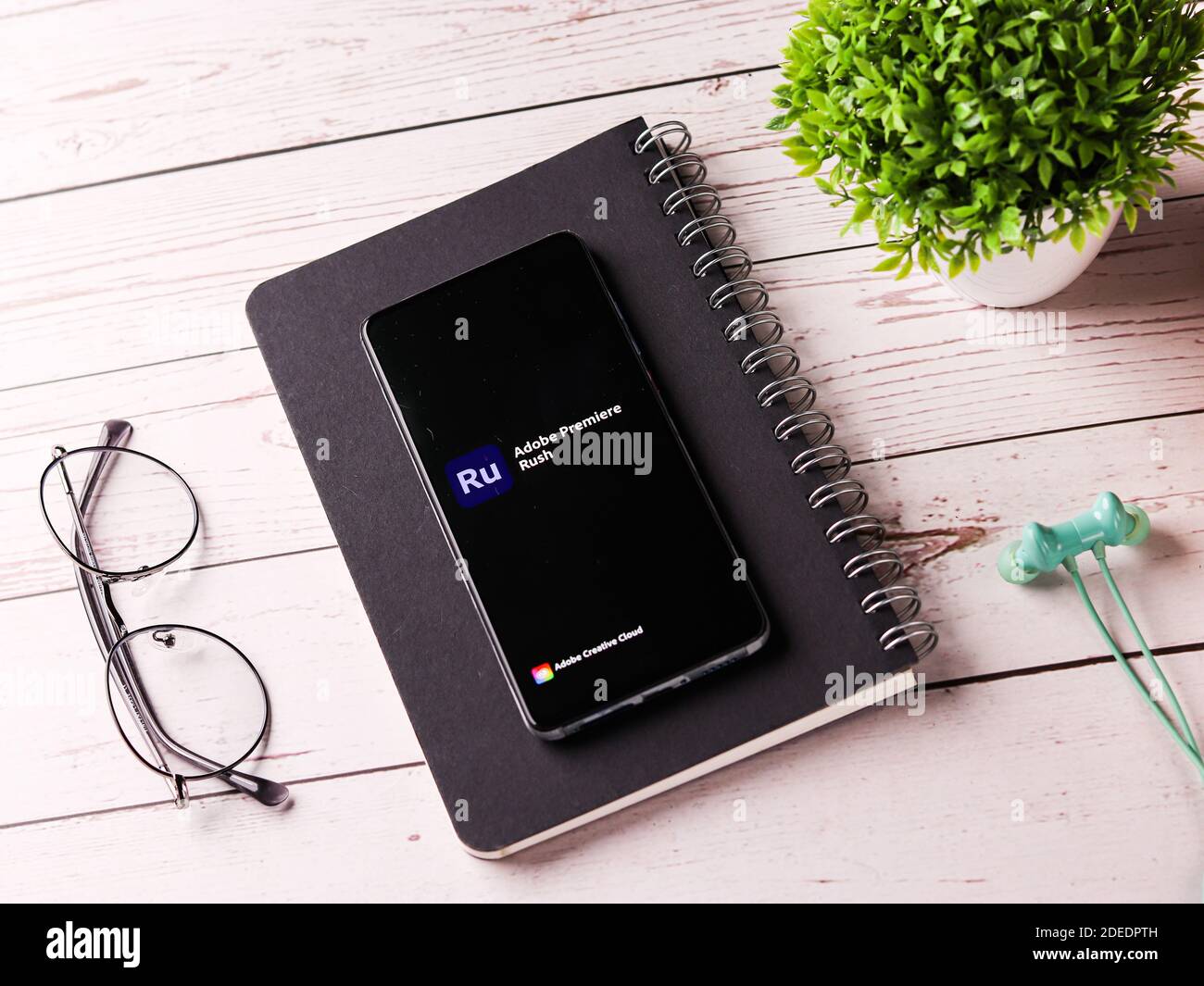 Assam, india - November 29, 2020 : Adobe rush logo on phone screen ...