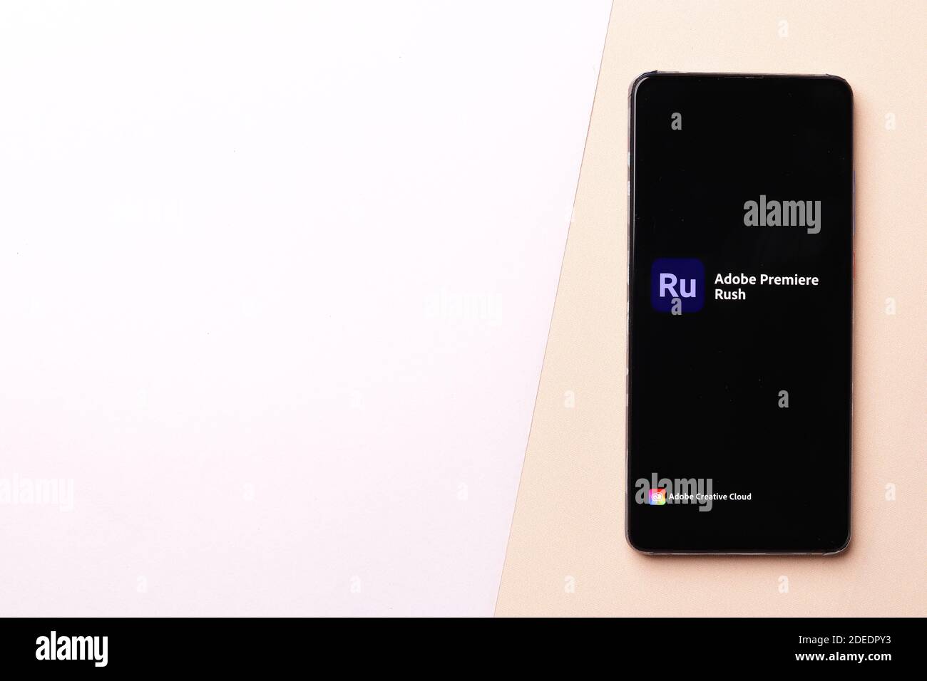 Assam, india - November 29, 2020 : Adobe rush logo on phone screen ...