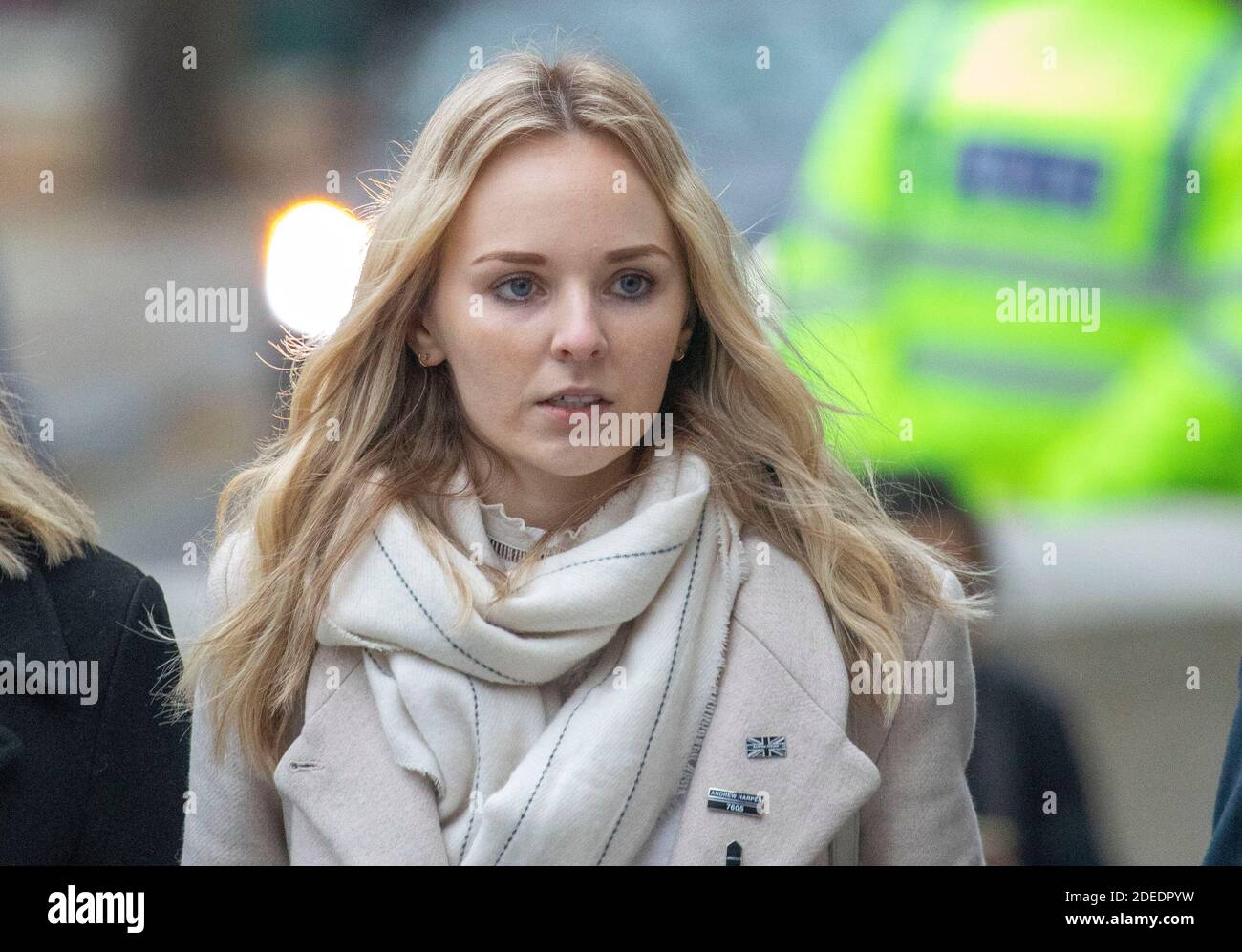 Pic shows: Lissie Harper, widow of PC Andrew Harper arrives at the High ...