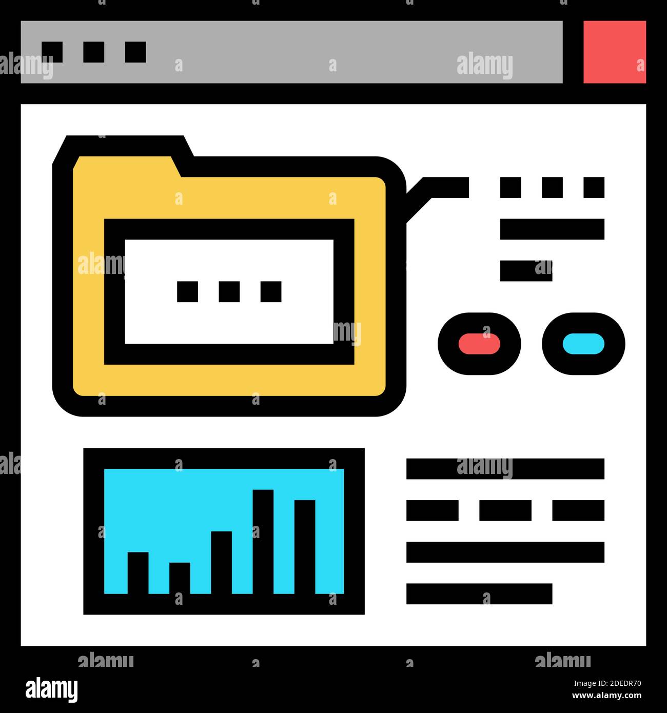 electronic folder fix incident color icon vector illustration Stock ...