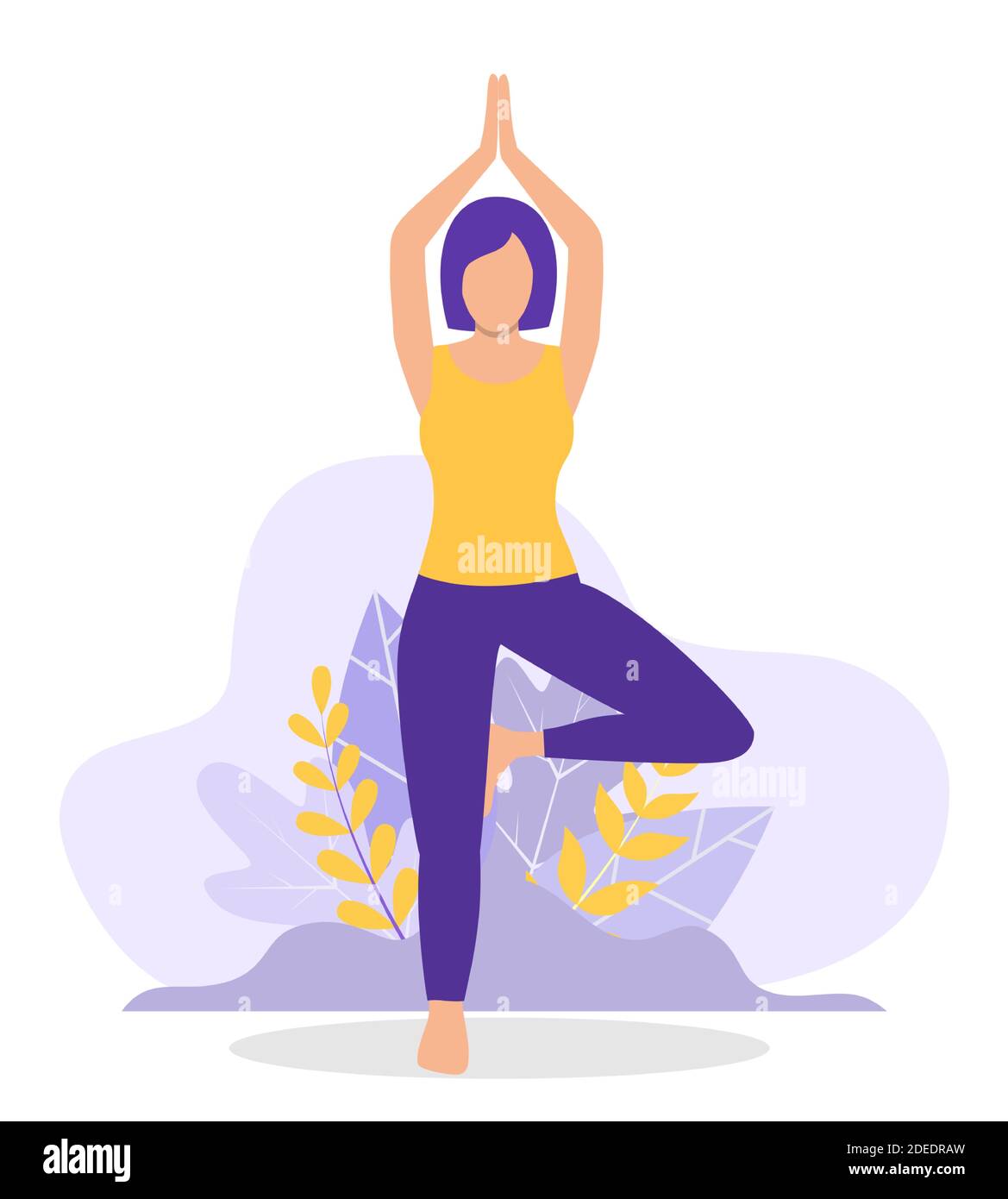 Young woman doing yoga workout Stock Vector Image & Art - Alamy