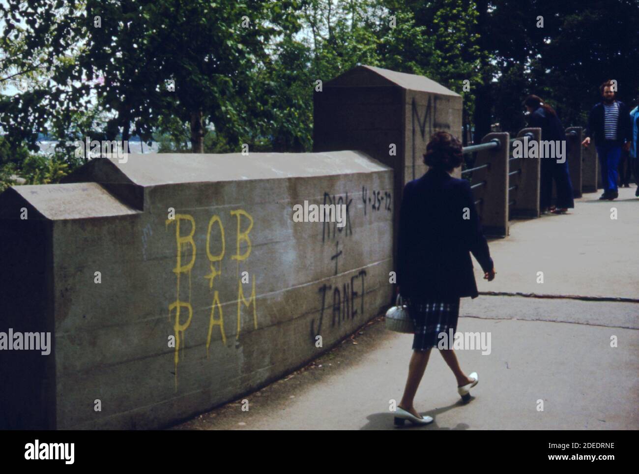 1970s Photo (1973) - Parapet bedaubed with spray can graffiti at Goat ...