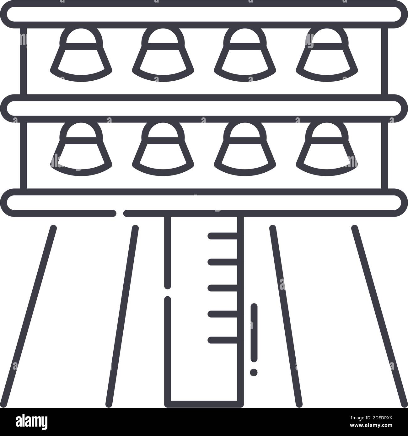 Illuminating icon, linear isolated illustration, thin line vector, web ...