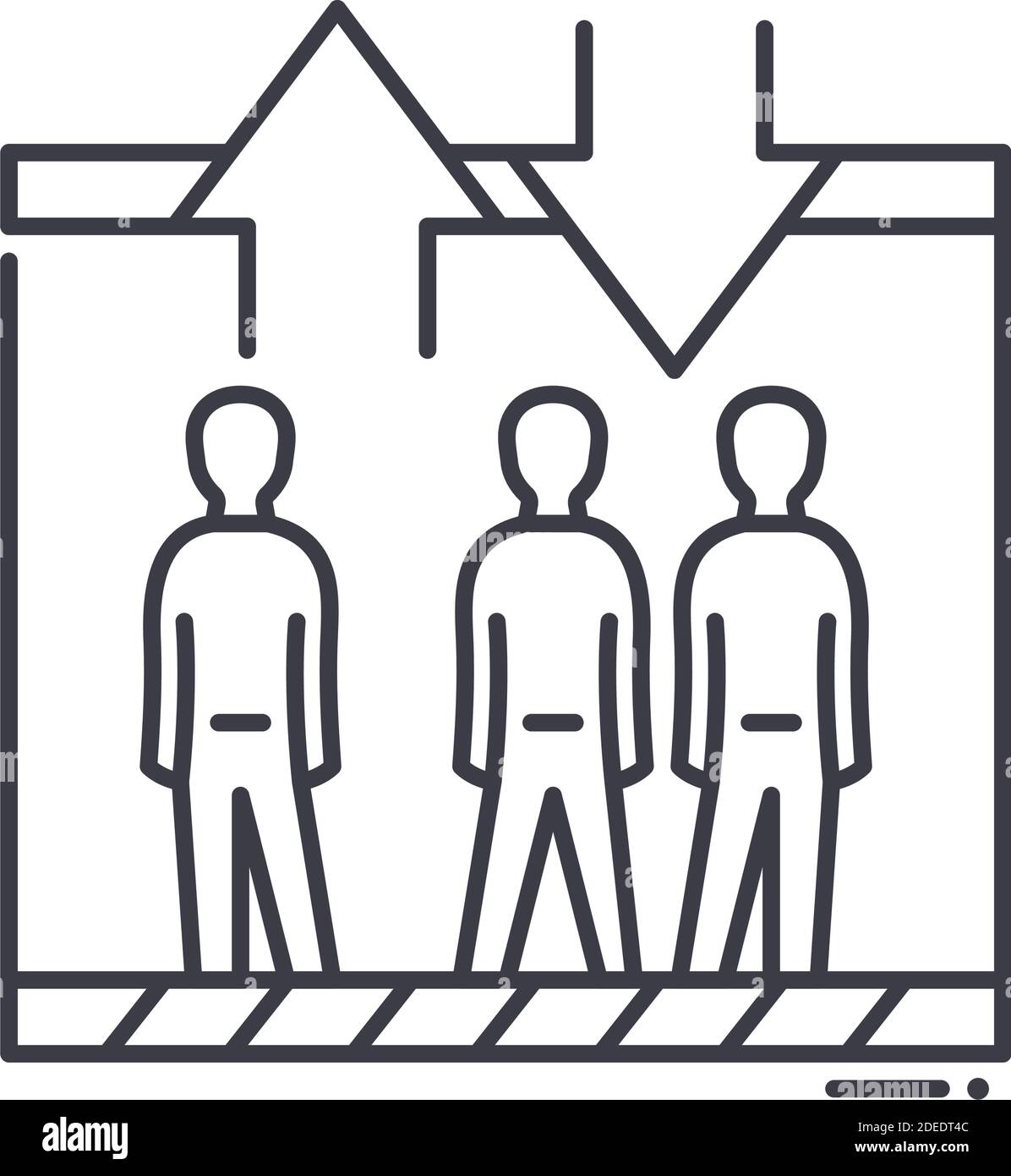 Group lift icon, linear isolated illustration, thin line vector, web ...
