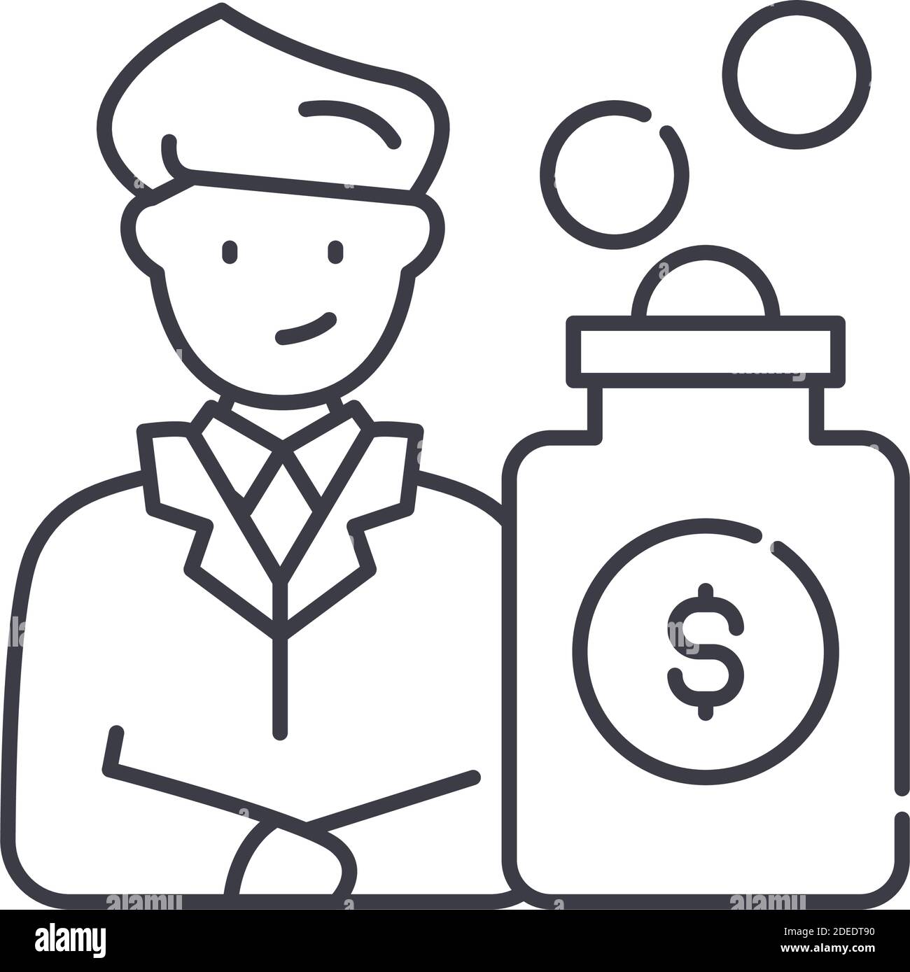 Individual financial advisor icon, linear isolated illustration, thin ...