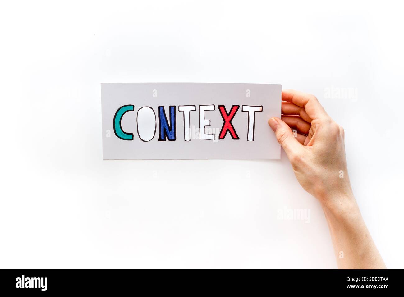 Context marketing concept. Word Context on paper banner, top view Stock ...
