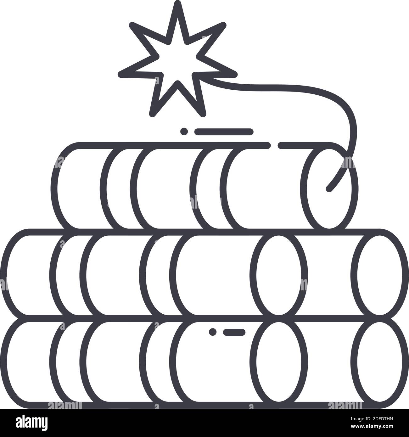 Grenade icon, linear isolated illustration, thin line vector, web ...
