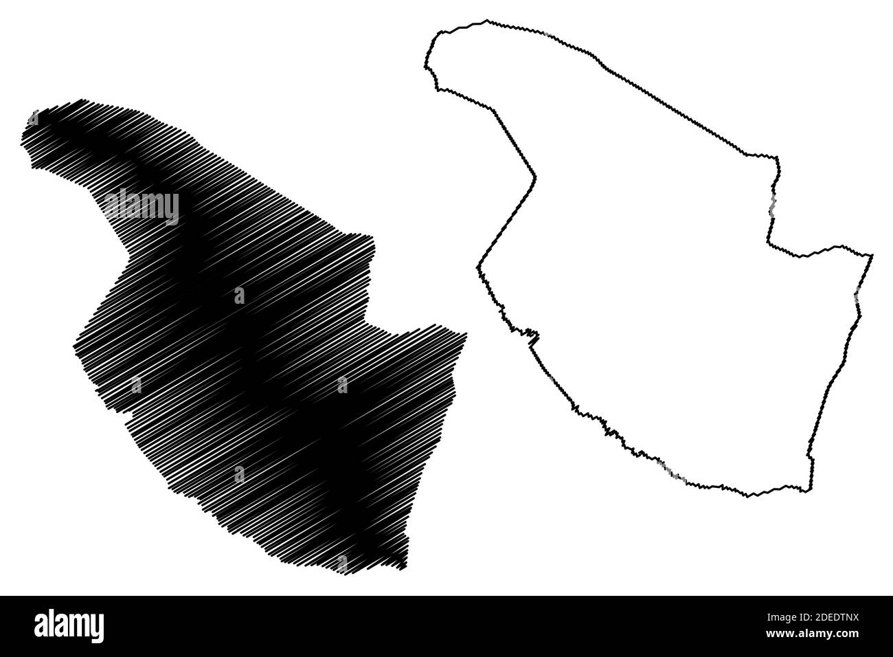 Al Qadarif state (Republic of the Sudan, North Sudan) map vector ...