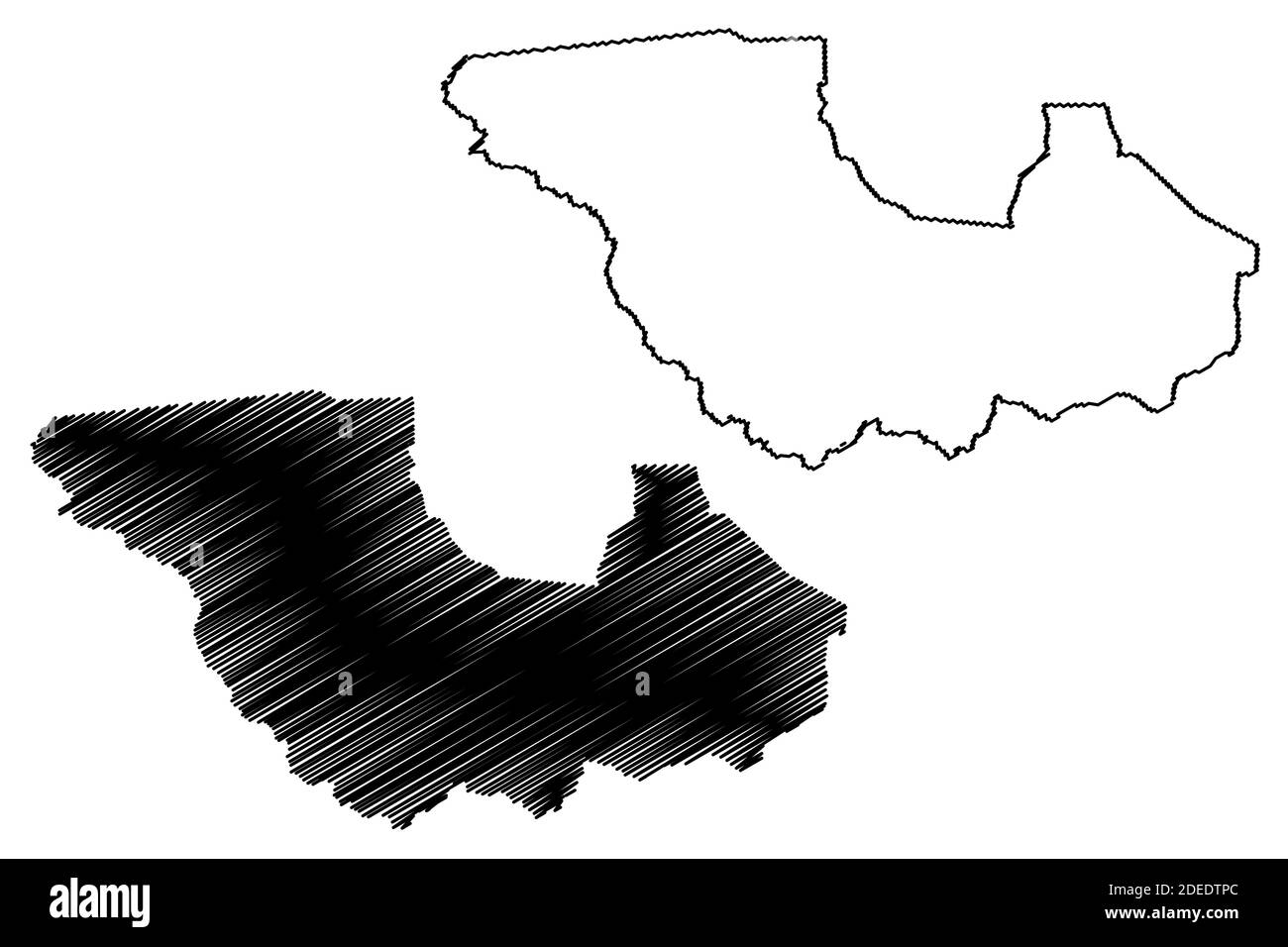 Western Equatoria state (States of South Sudan, Equatoria Region) map ...