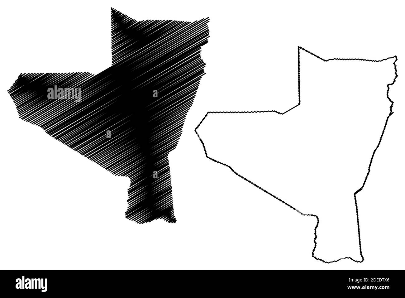 Kassala state (Republic of the Sudan, North Sudan) map vector ...