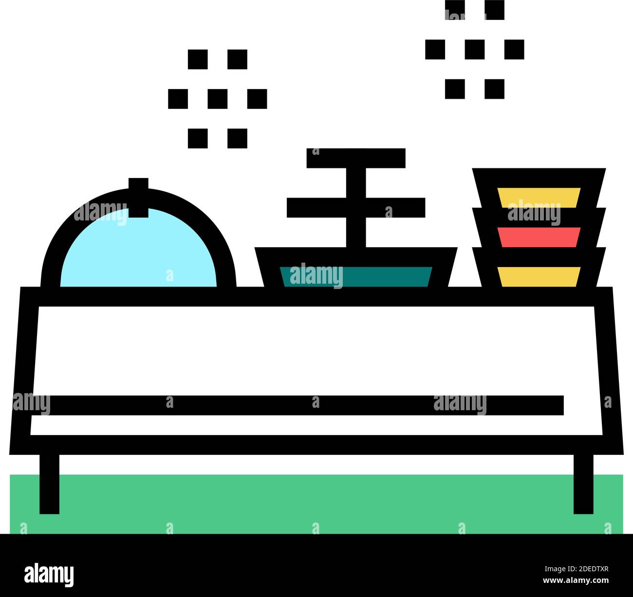 buffet table with food color icon vector illustration Stock Vector ...