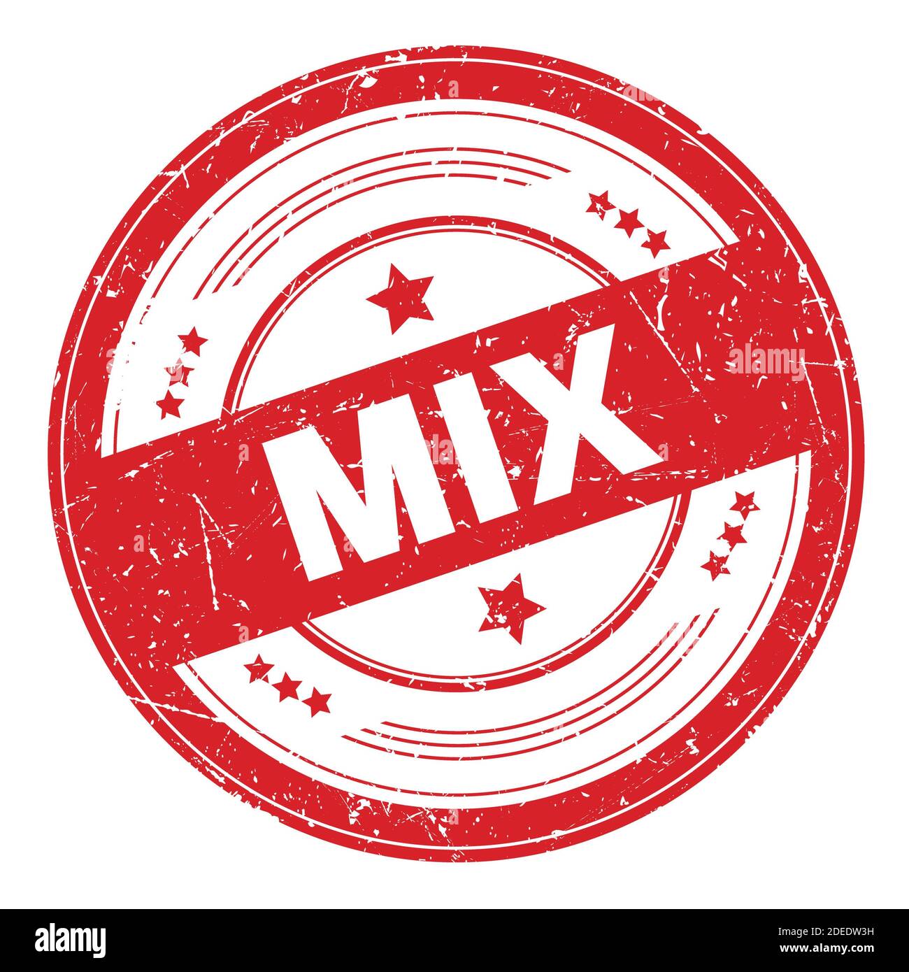 MIX text on red round grungy texture stamp Stock Photo - Alamy