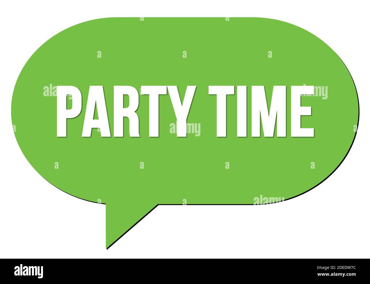 PARTY TIME text written in a green speech bubble stamp Stock Photo - Alamy