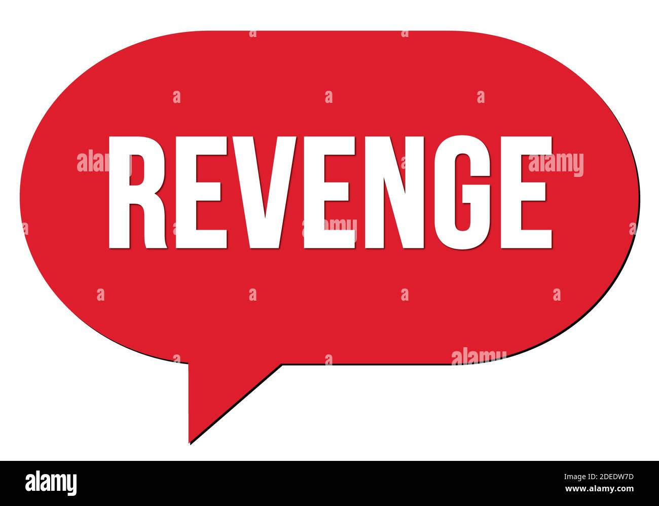 REVENGE text written in a red speech bubble stamp Stock Photo - Alamy