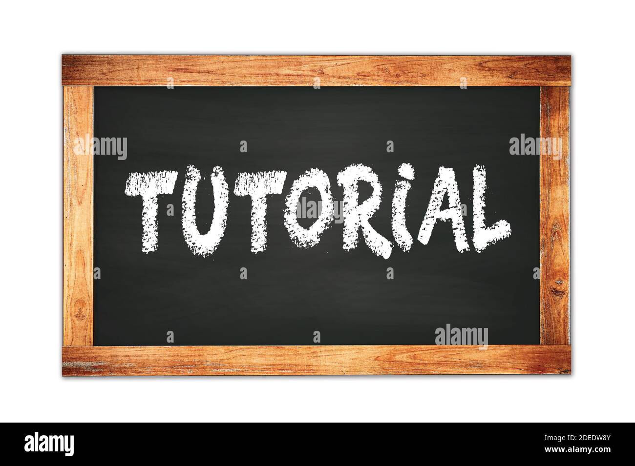 TUTORIAL text written on black wooden frame school blackboard Stock ...