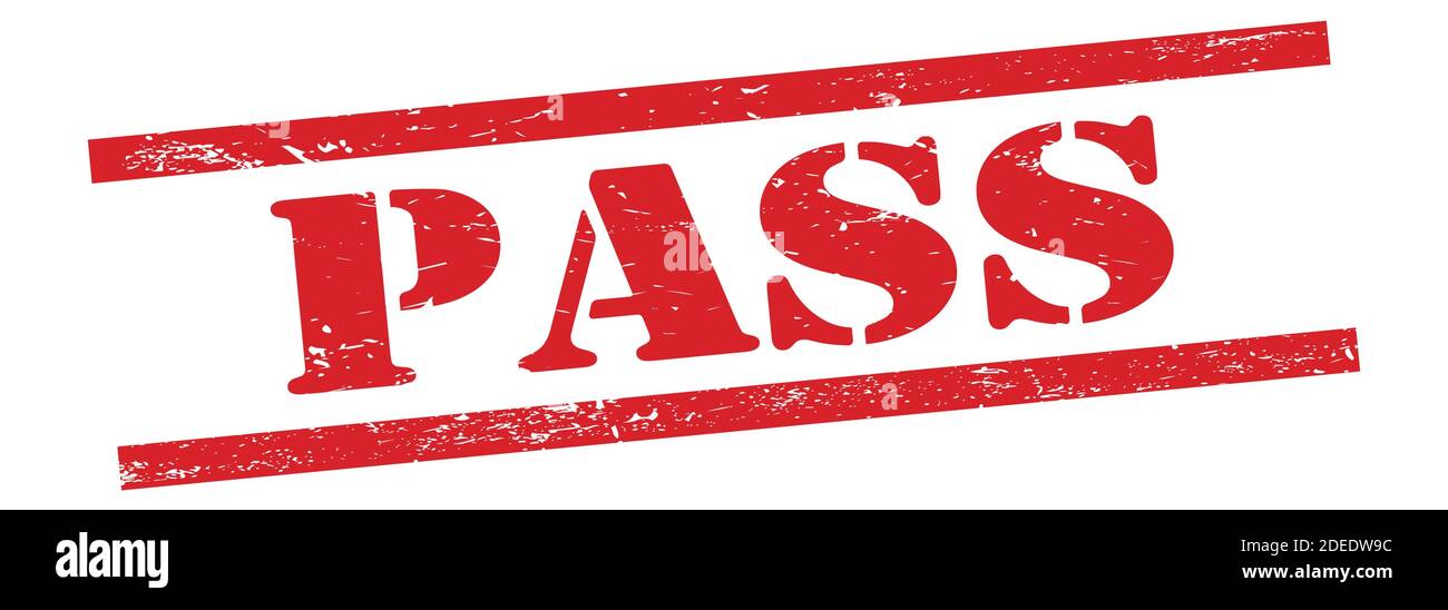 PASS text on red grungy vintage rubber stamp Stock Photo - Alamy