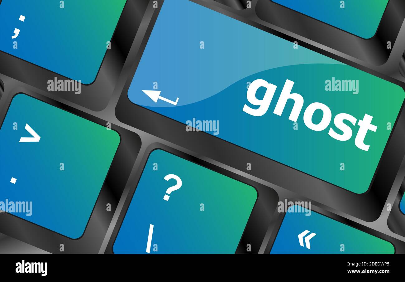 ghost button on computer pc keyboard key Stock Photo - Alamy
