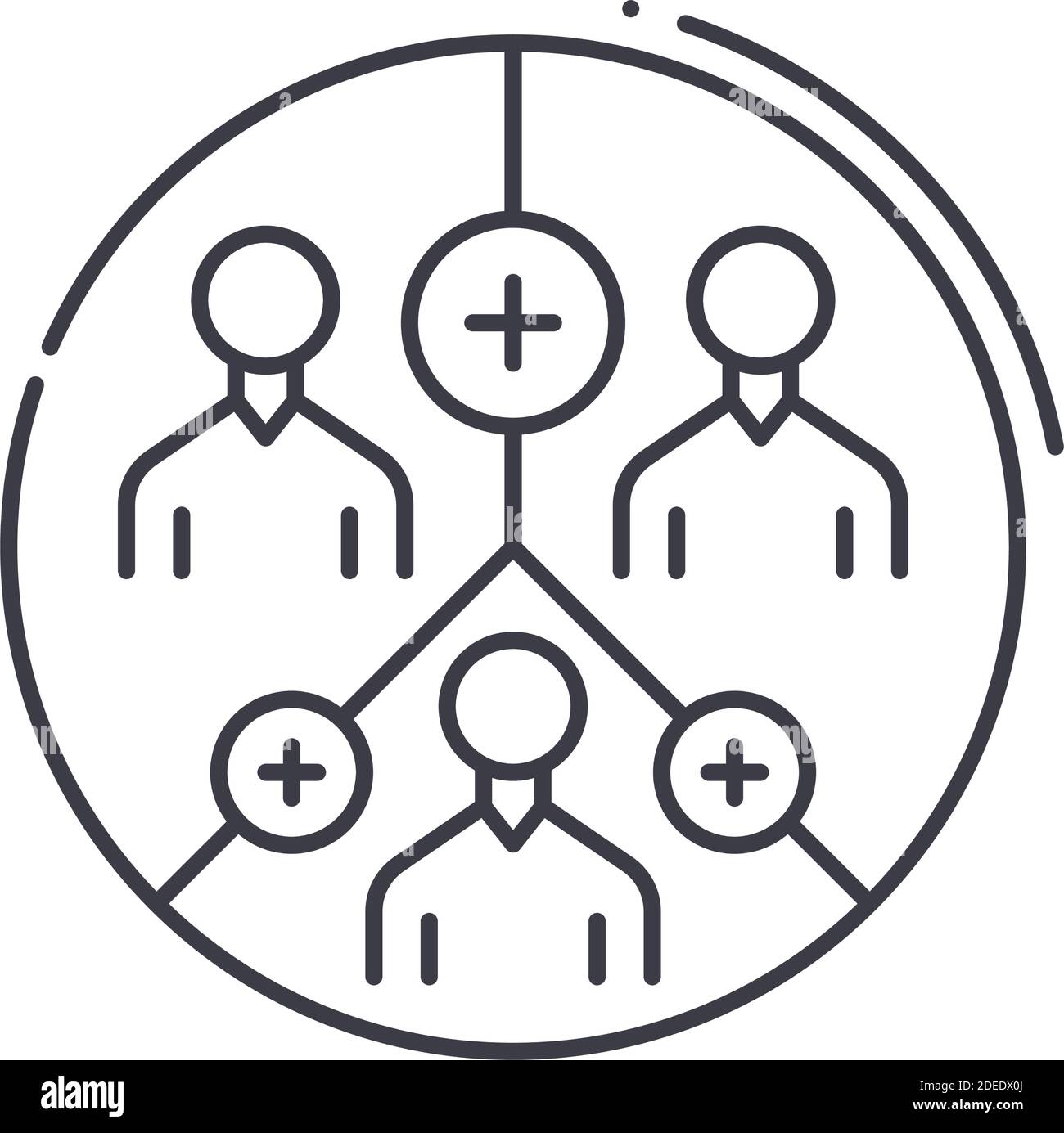 Human resource department icon, linear isolated illustration, thin line ...