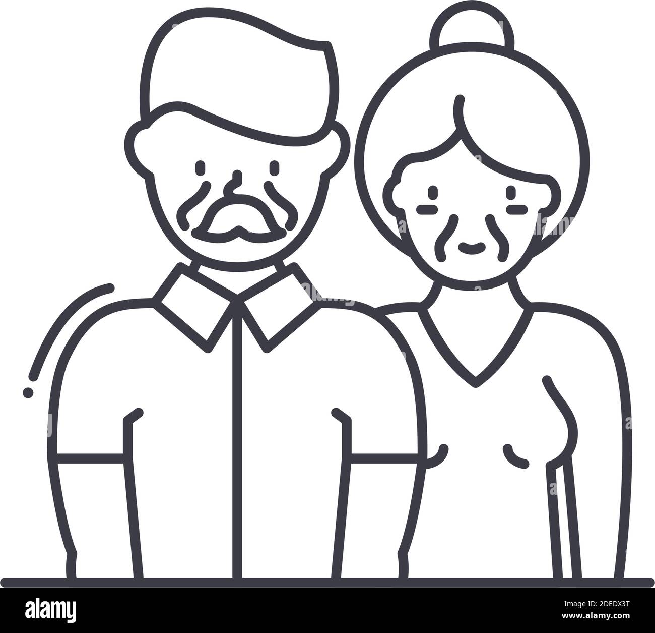 Grandparents icon, linear isolated illustration, thin line vector, web ...