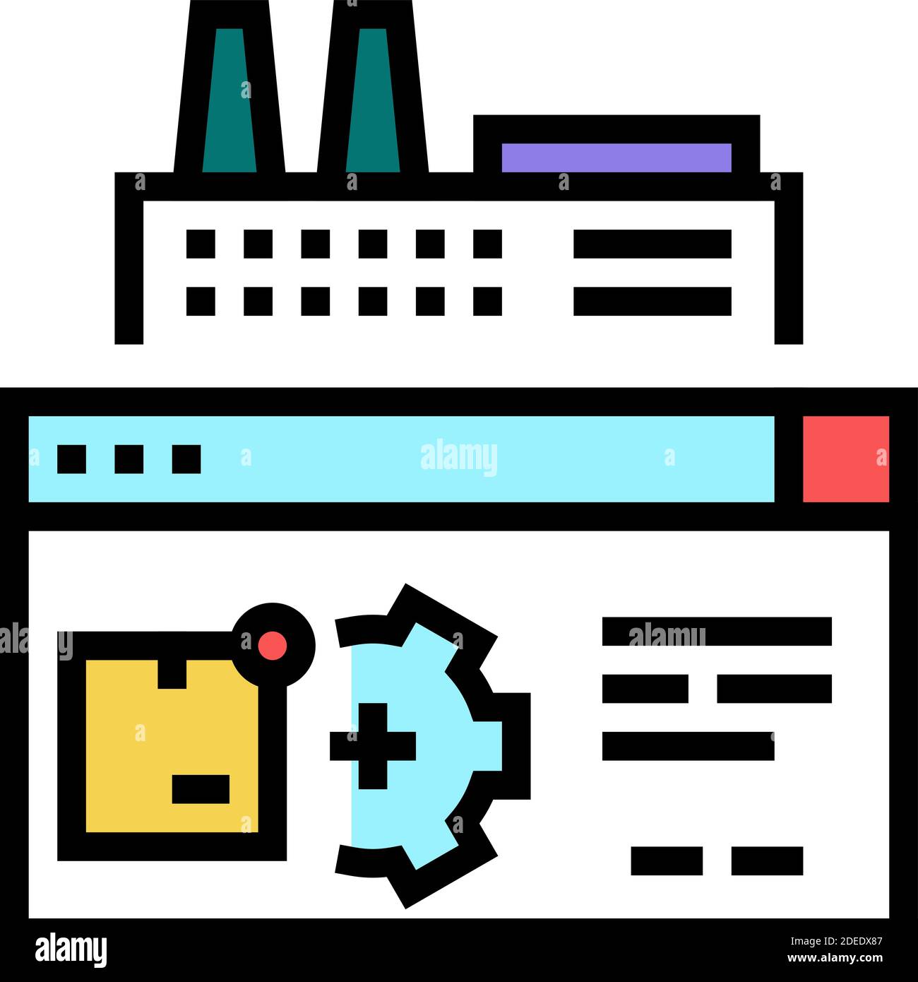 factory manufacturing automation color icon vector illustration Stock ...