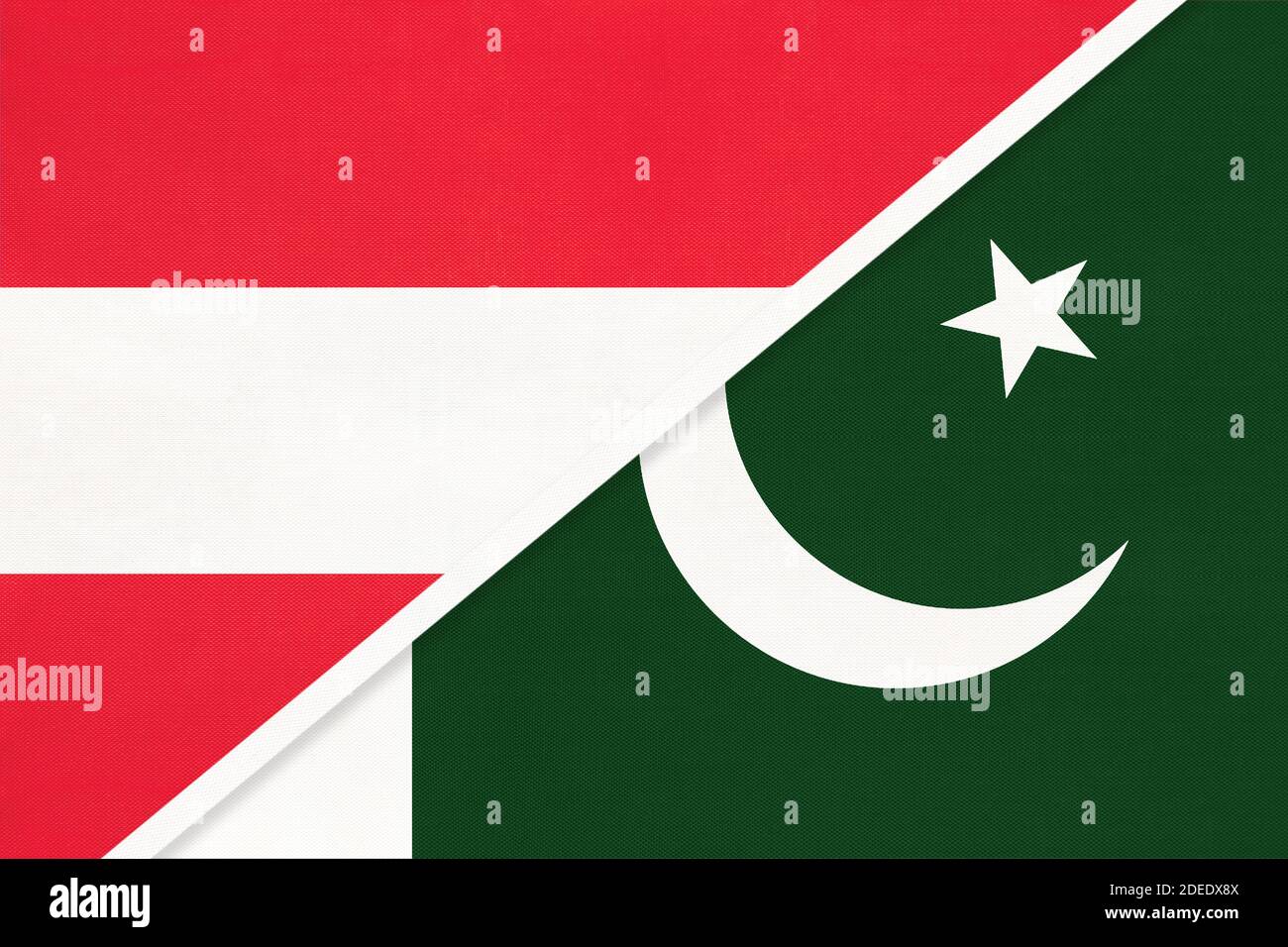 Austria and Pakistan, national flags from textile. Relationship ...