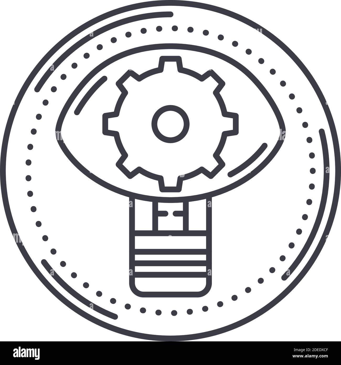 Idea generation concept icon, linear isolated illustration, thin line ...