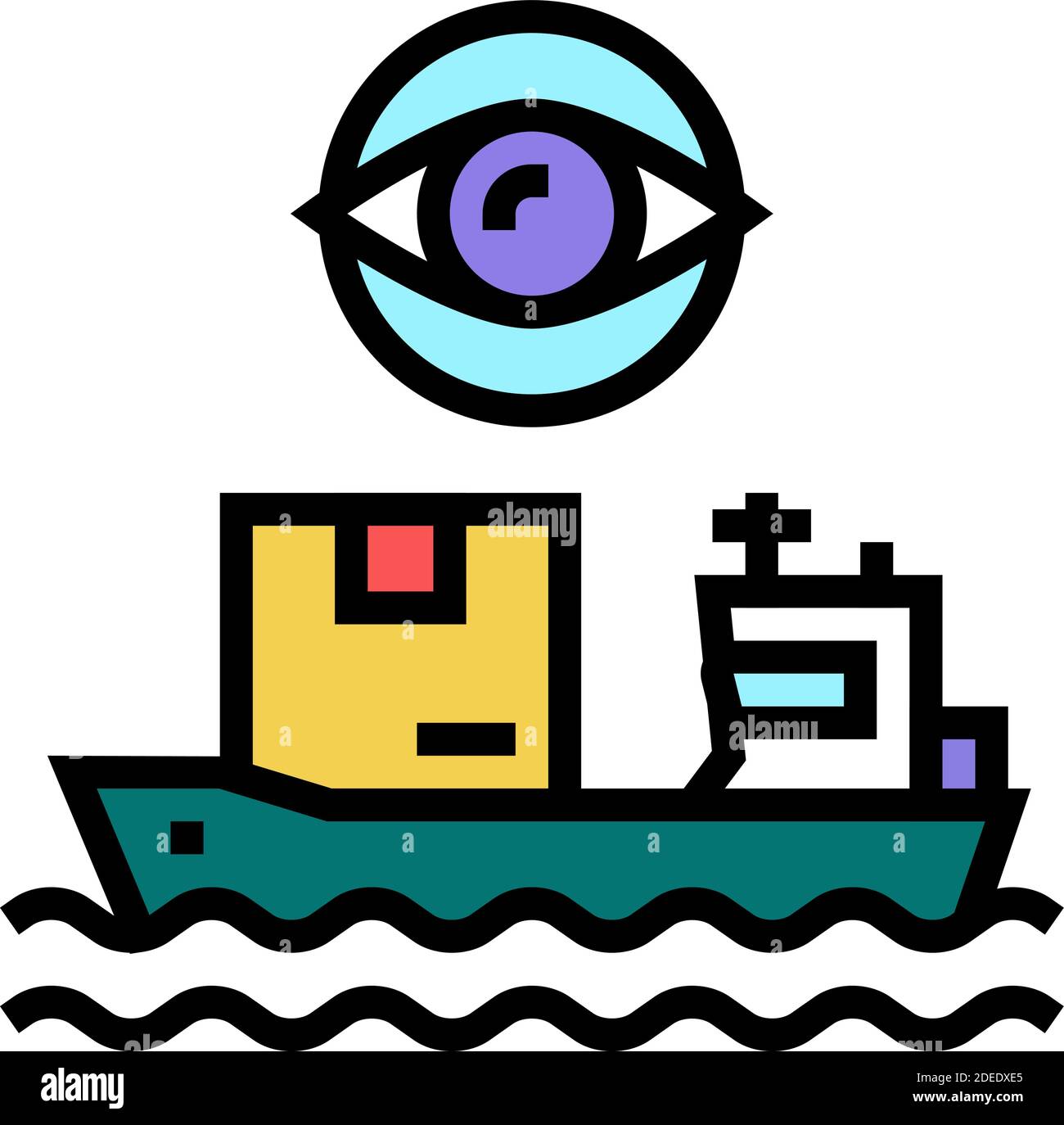 ship shipment management and control color icon vector illustration ...