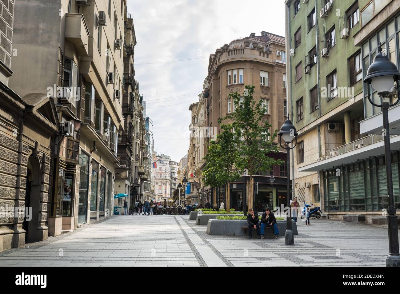 Street view with modern buildings of Belgrade,Serbia Stock Photo - Alamy