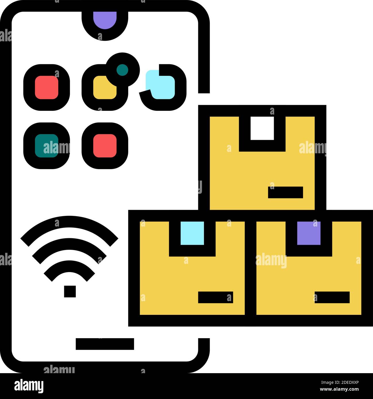 phone supply chain management color icon vector illustration Stock ...