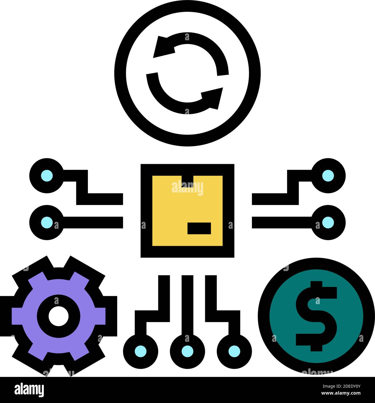 manufacturing and selling process color icon vector illustration Stock ...