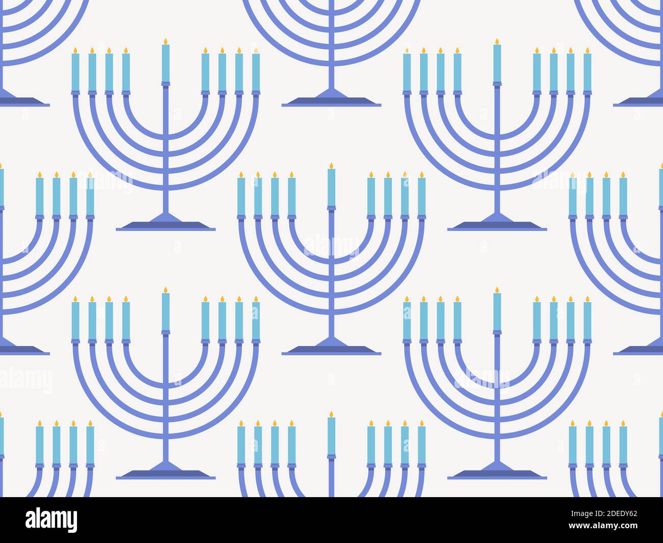 Hanukkah seamless patter. Menorah with nine candle. Jewish festival ...