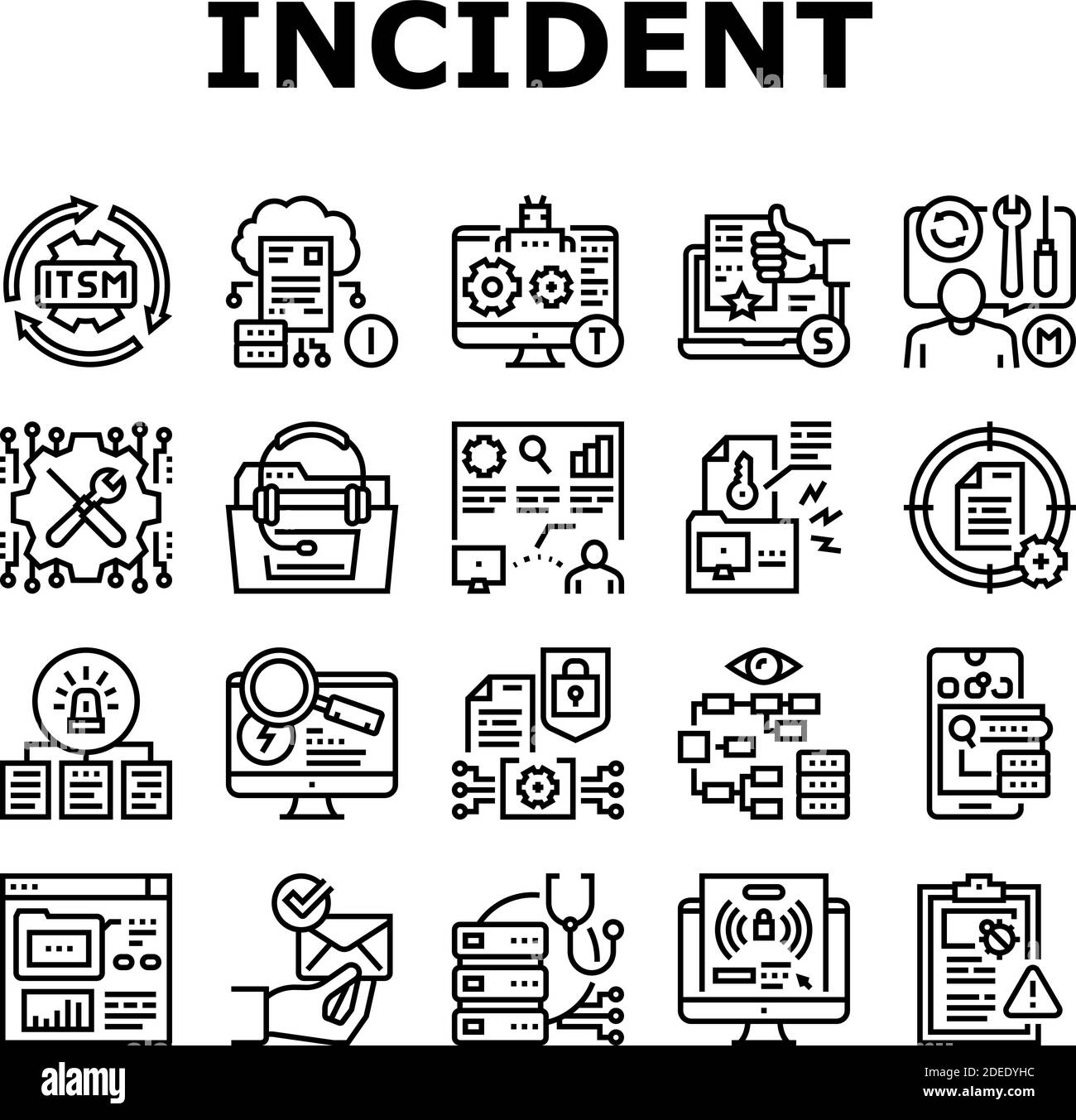 Incident Management Collection Icons Set Vector Stock Vector Image ...