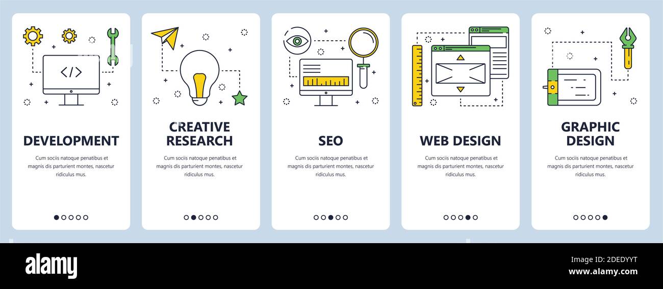 Vector modern thin line web development concept banners Stock Vector ...