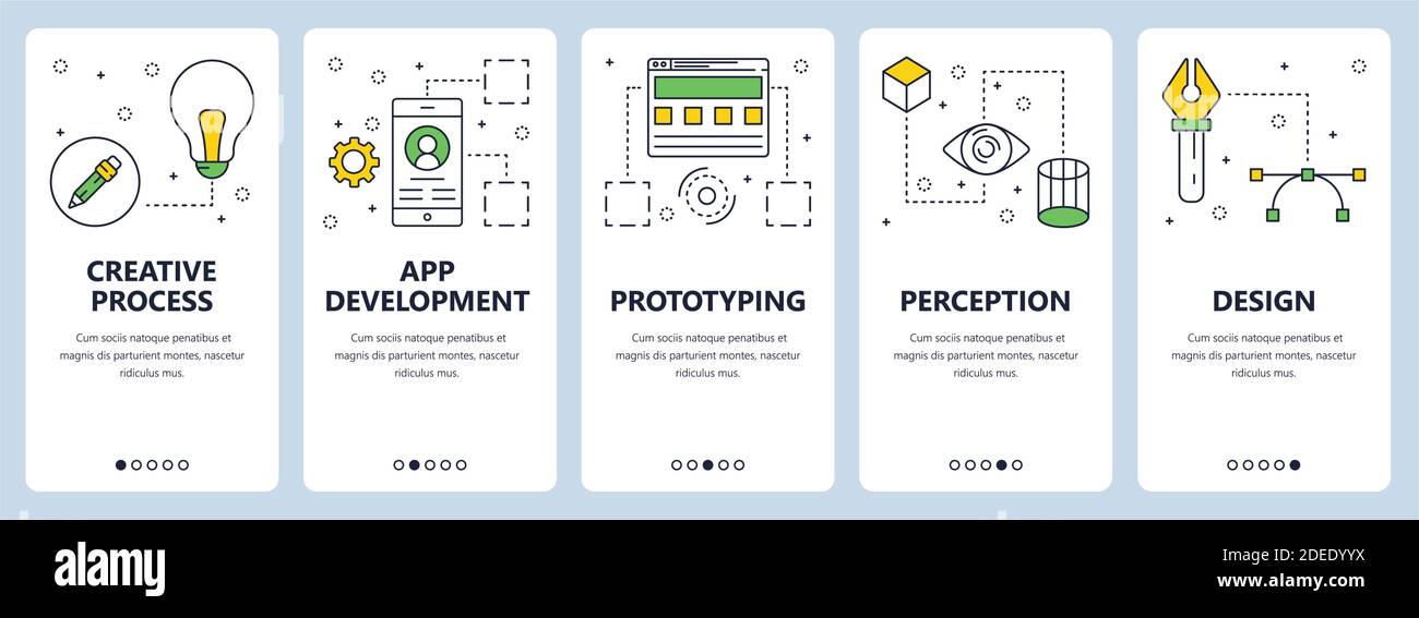 Vector modern thin line creative process concept web banner set Stock Vector Image & Art - Alamy