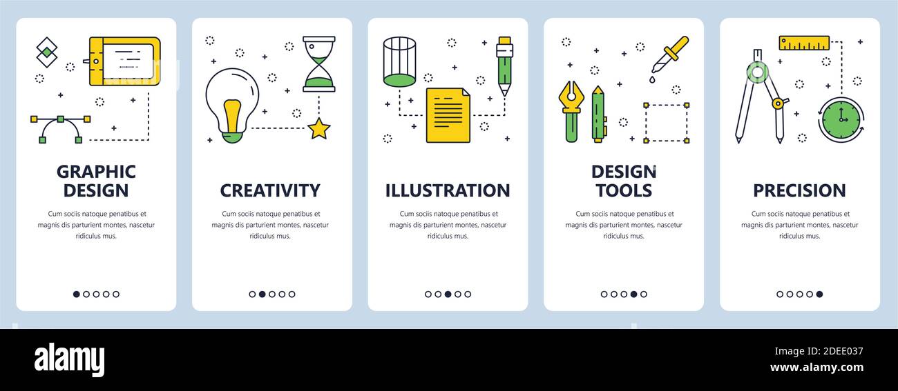 Vector modern thin line graphic design concept web banner set Stock ...