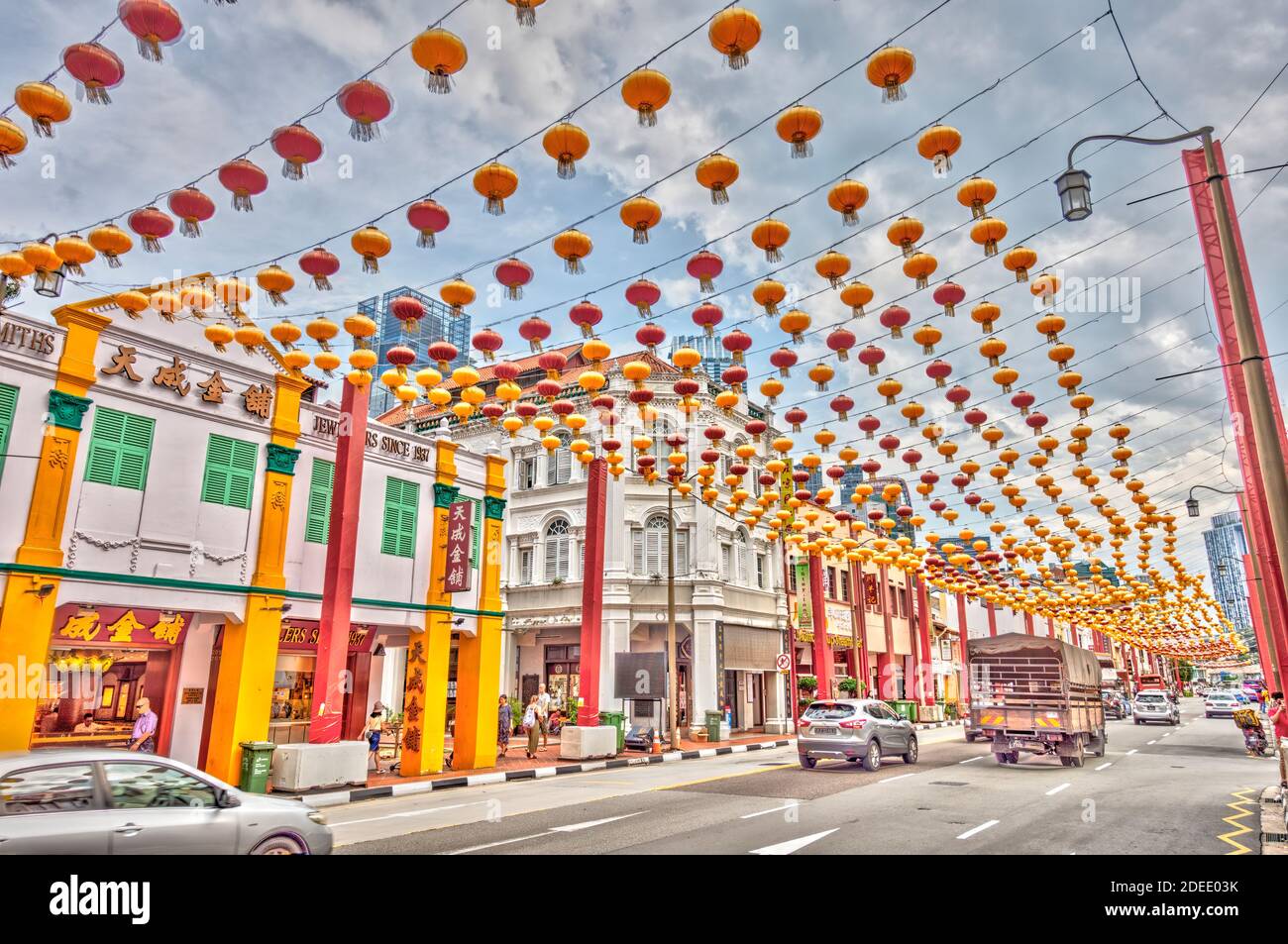 Chinatown, Downtown Singapore - HDR Image Stock Photo - Alamy