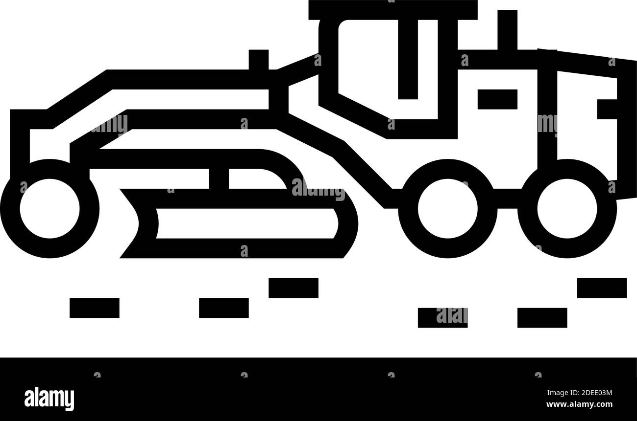 machine for road construction line icon vector illustration Stock ...