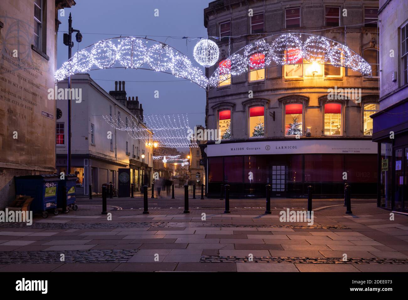 Christmas lights in Bath at dusk. Part of the 2020 Christmas Light ...
