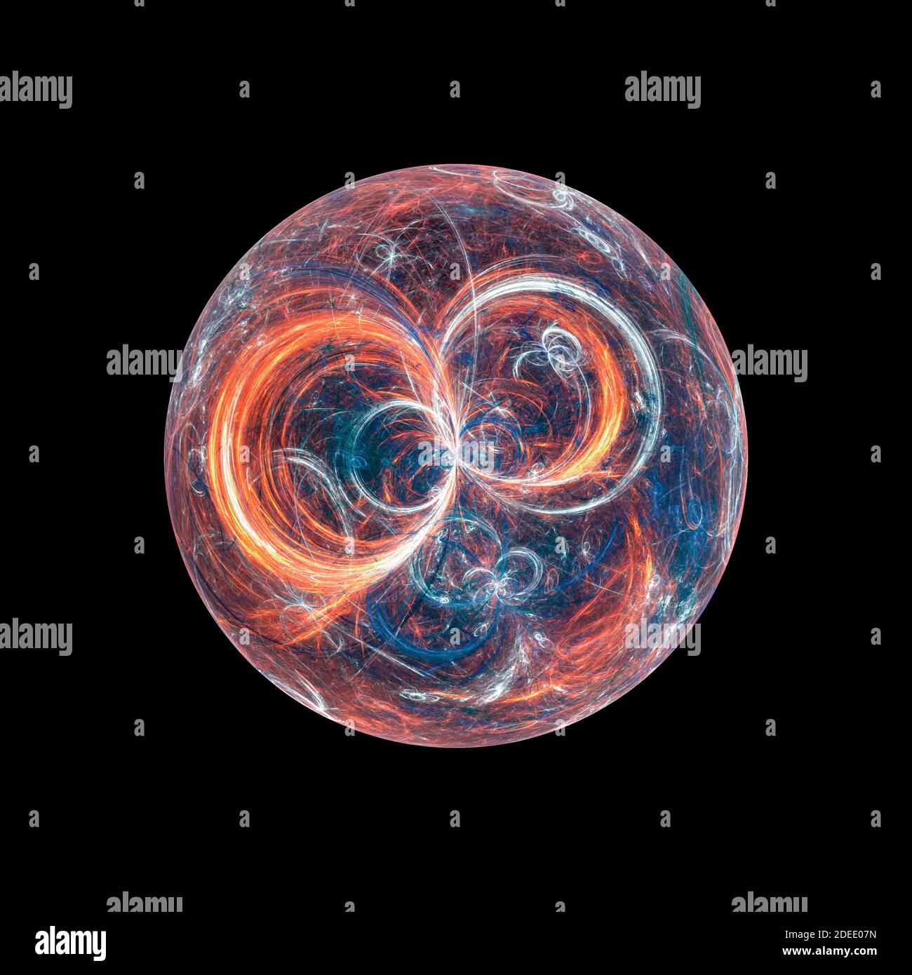 Fiery red exoplanet of galactic civilization, isolated on black ...