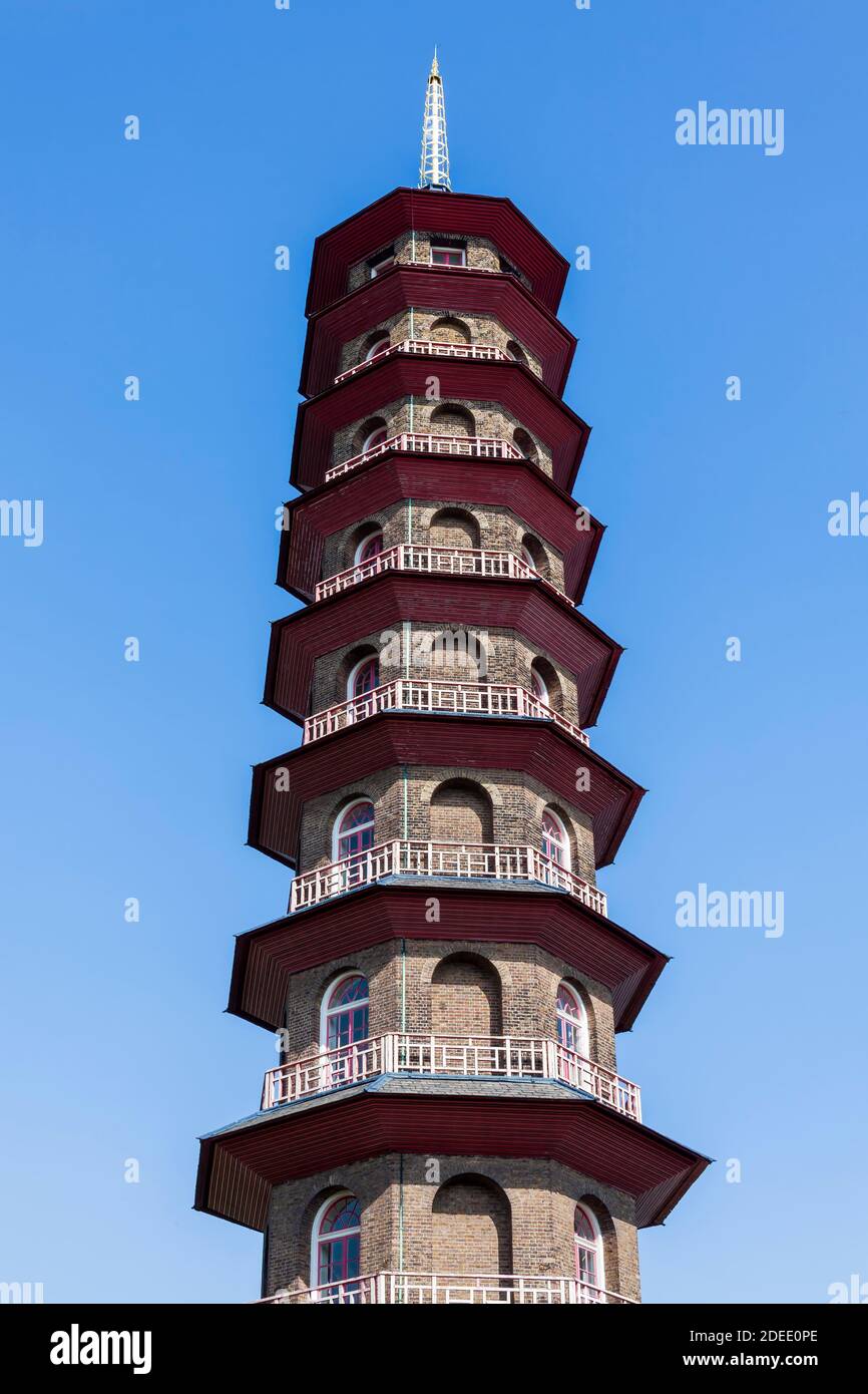 The Great Pagoda in Kew Gardens in London England UK which was erected ...